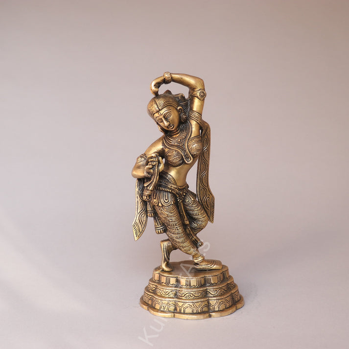 Brass Classical Dancing Lady Statue – Traditional Indian Art Décor ...